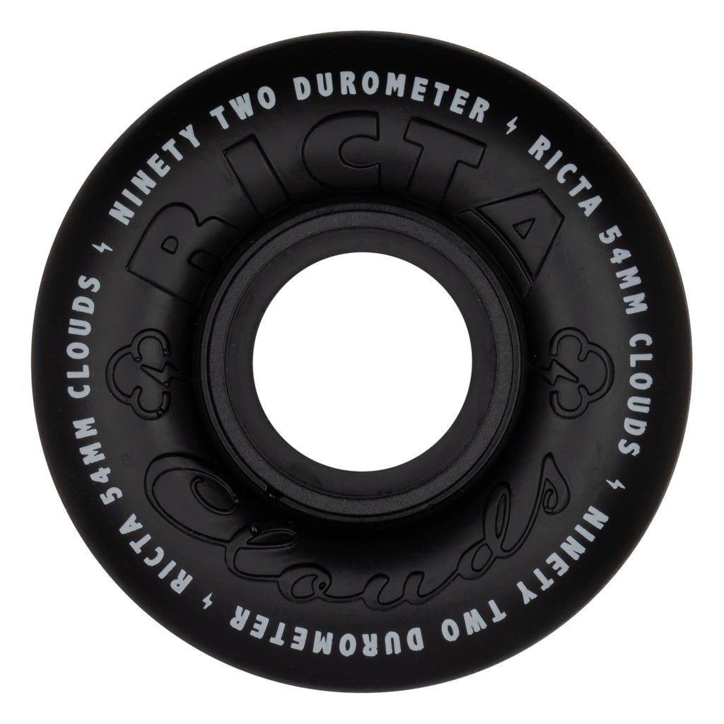 54mm Clouds All Black 92a | Ricta Skateboard Wheels Canada